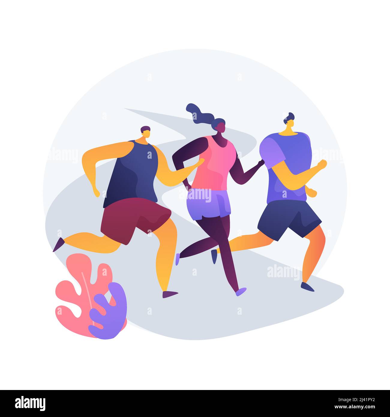 Marathon abstract concept vector illustration. Running competition ...