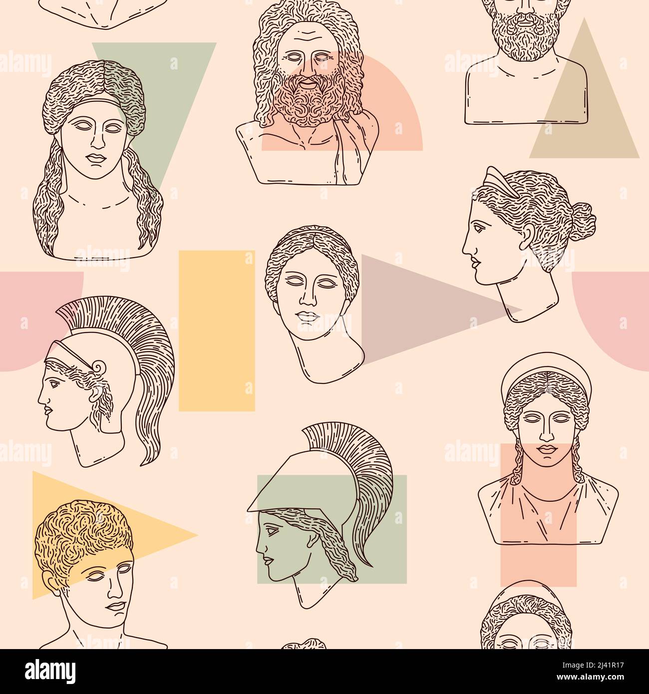 pattern with greek sculptures Stock Vector Image & Art - Alamy