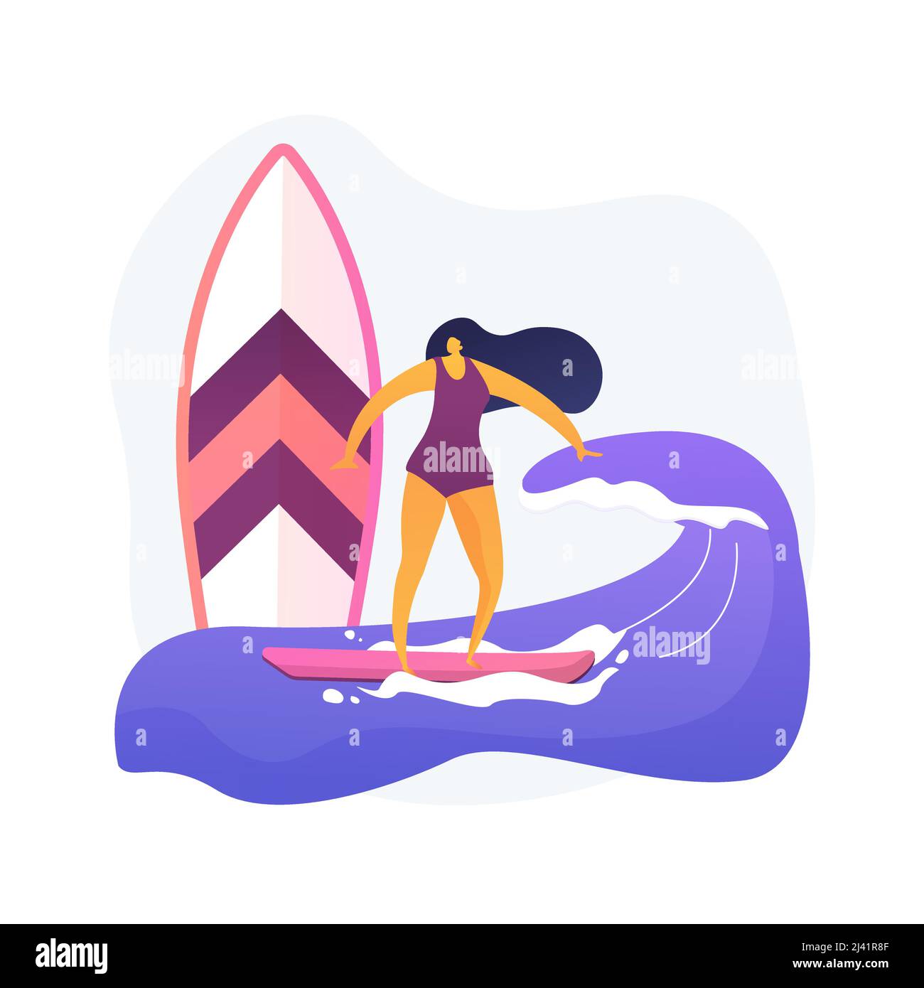 Surfing abstract concept vector illustration. Water sport, holiday fun ...