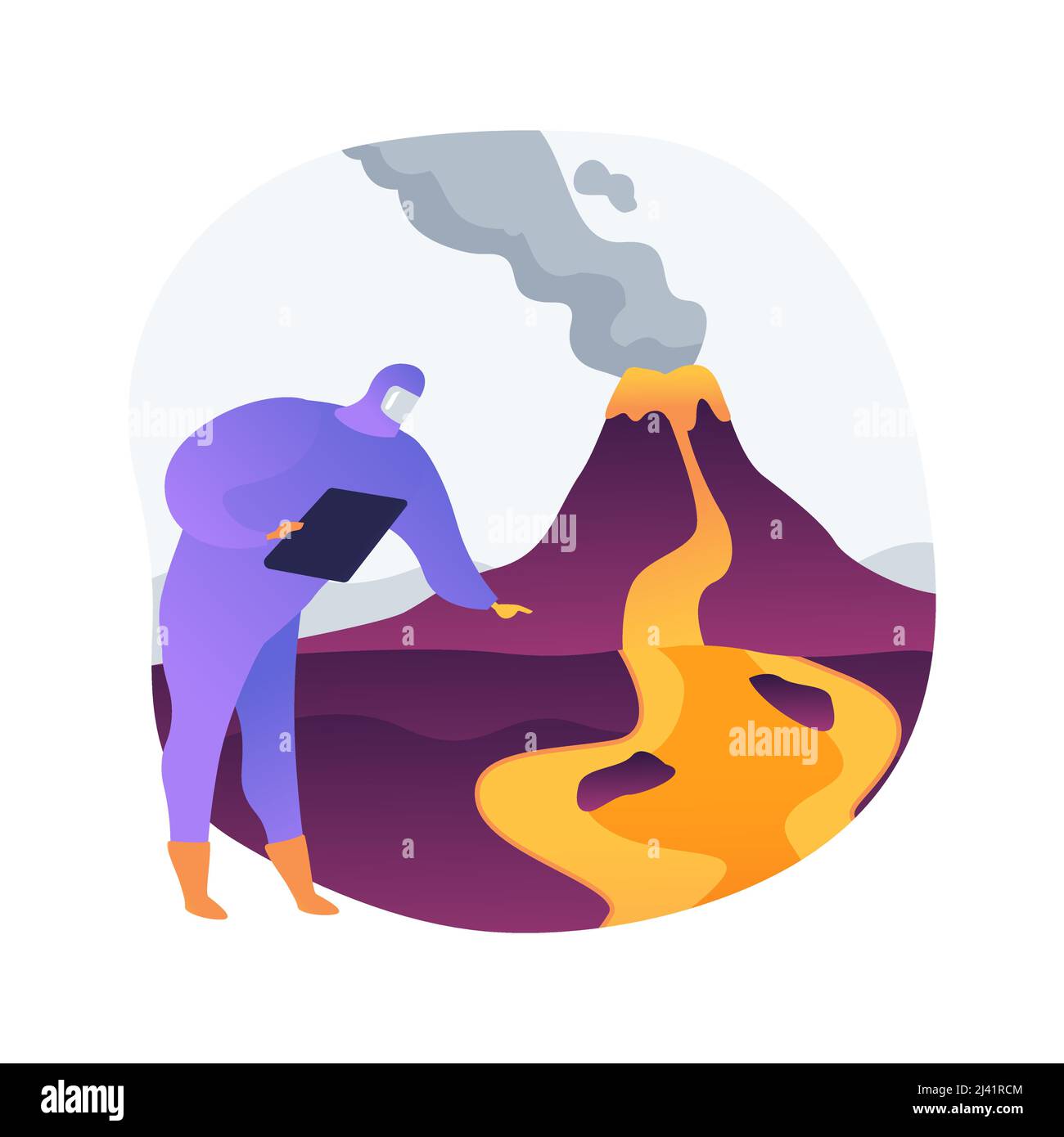 Volcanology abstract concept vector illustration. Volcanic eruption ...