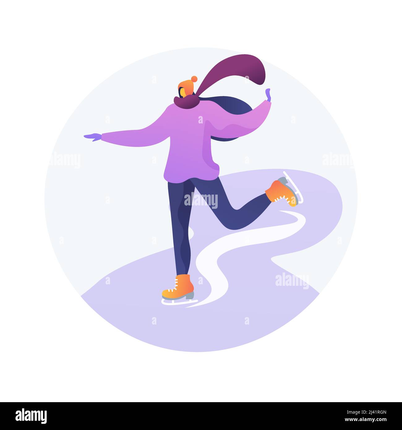 Skating abstract concept vector illustration. Winter sports, outdoor ...
