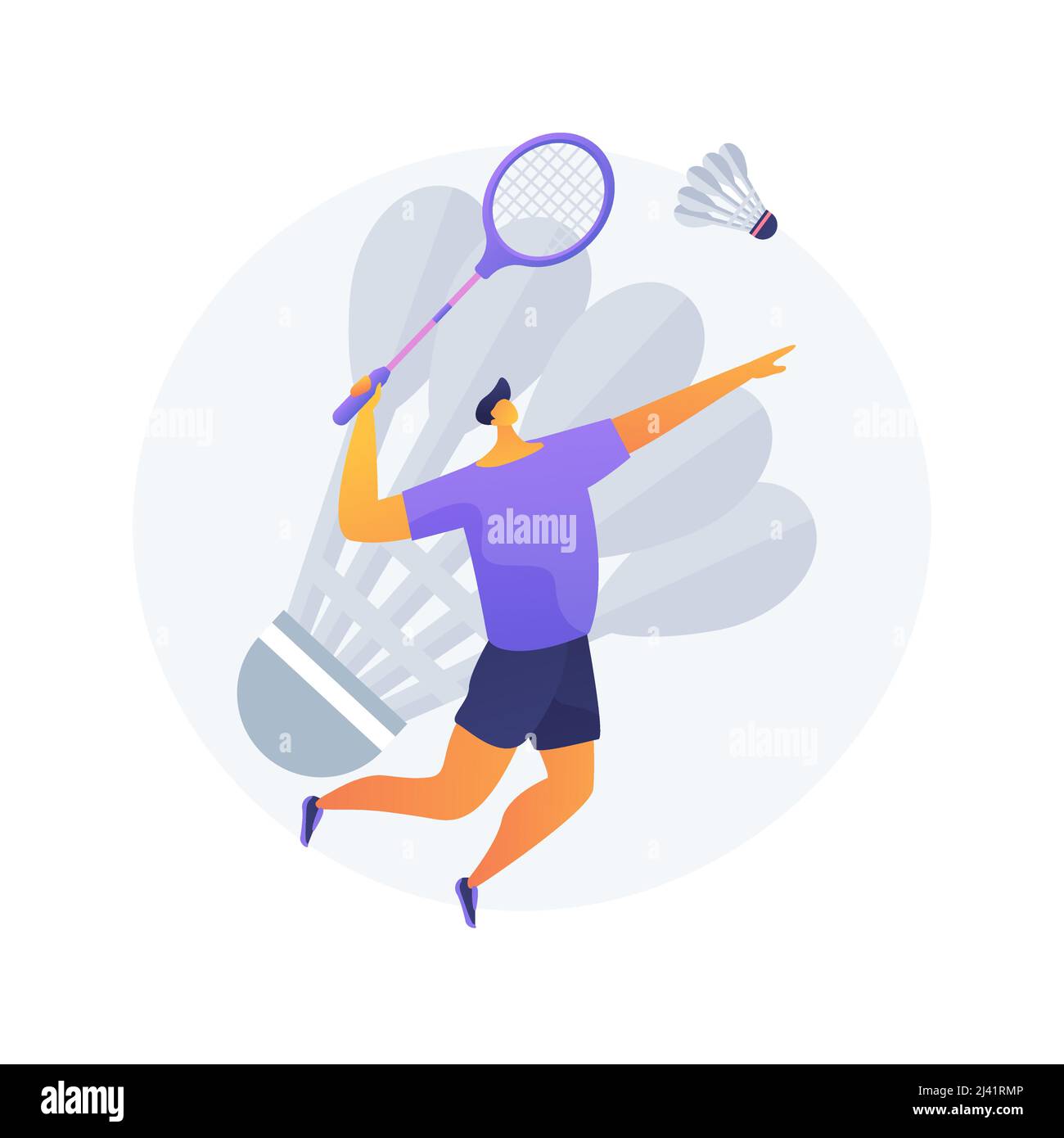 Badminton abstract concept vector illustration. Racket sport, outdoor ...