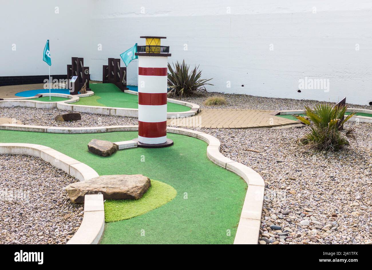 The mini golf play area at Saltburn by the Sea,England,UK Stock Photo ...