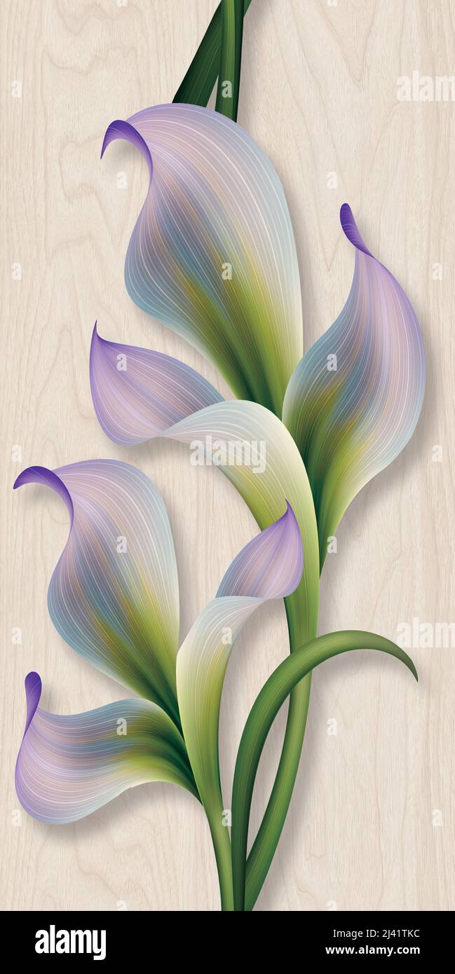 colorful flower wall tiles design for bathroom Stock Photo - Alamy
