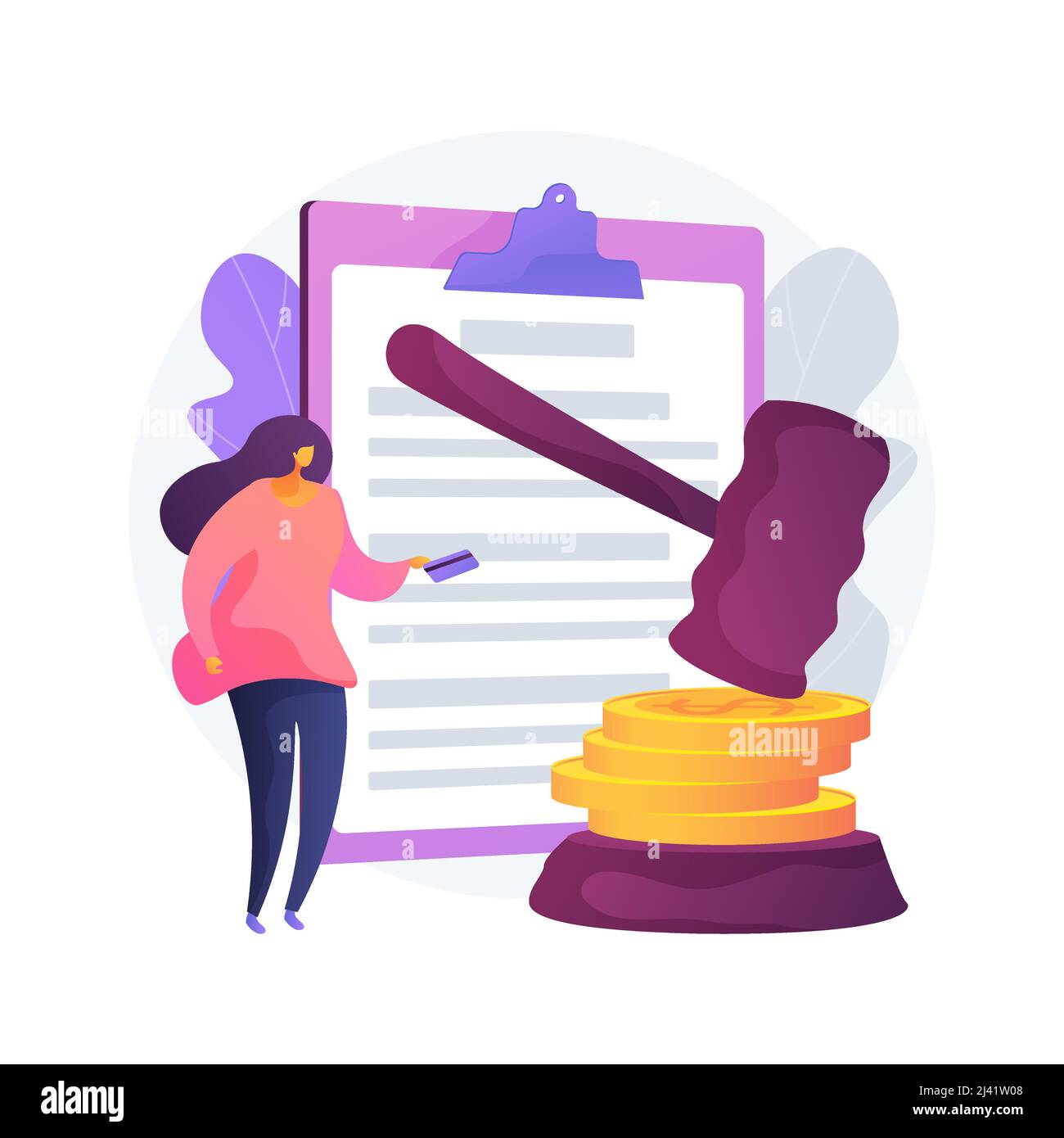 Pay penalties abstract concept vector illustration. Interest on late ...