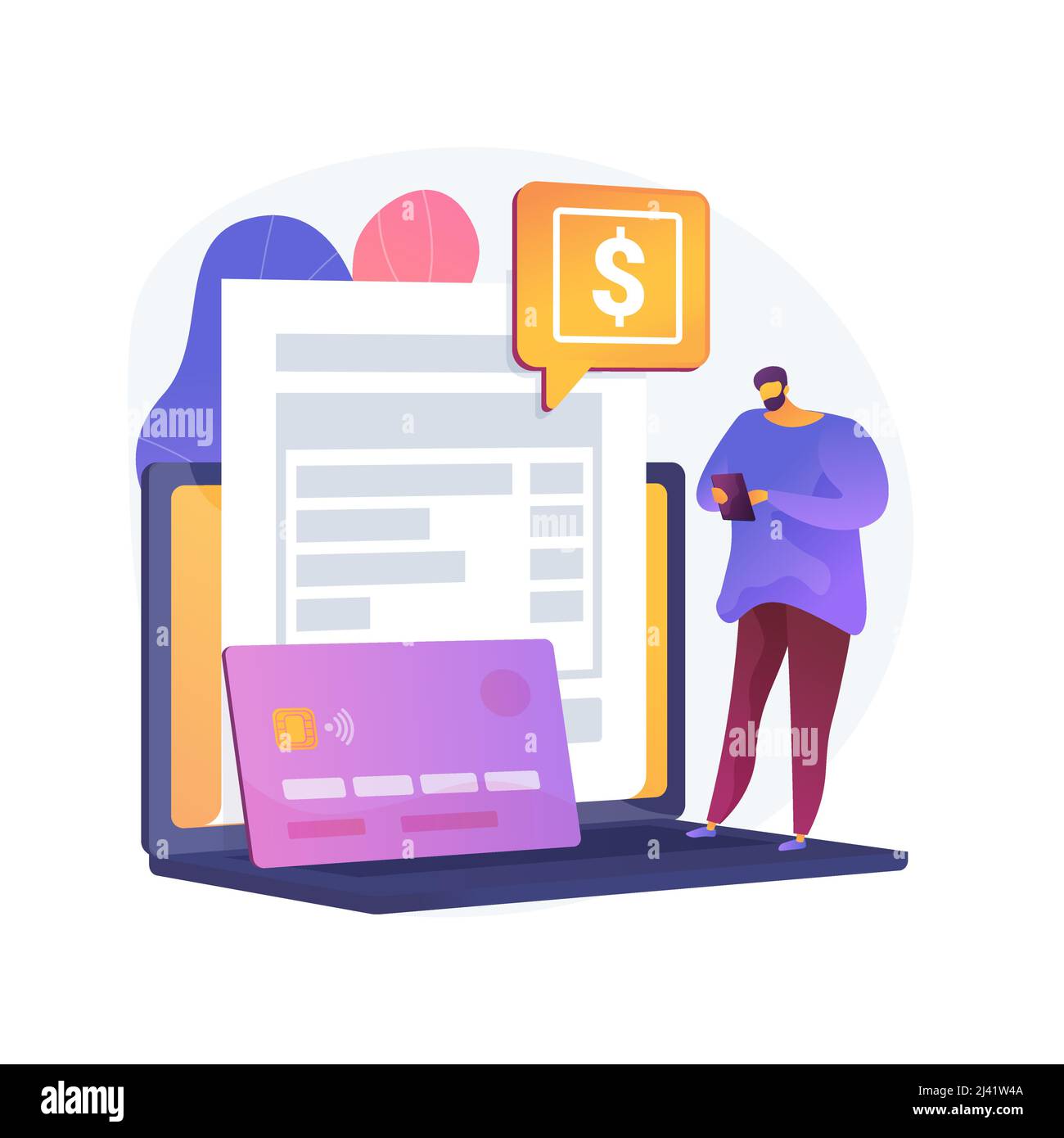 Pay a balance owed abstract concept vector illustration. Making credit ...