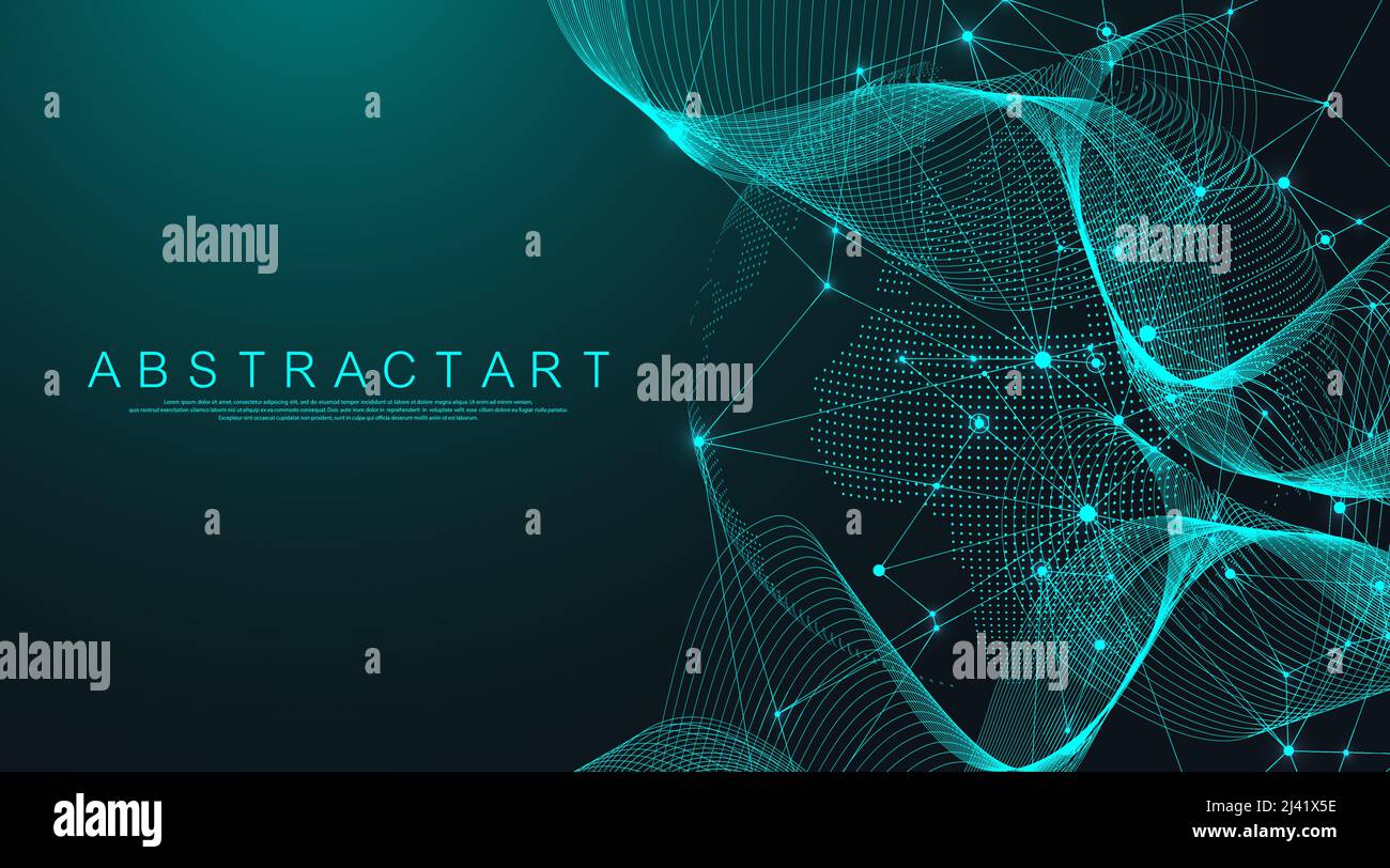 Global network connections with points and lines. Wireframe technology abstract vector ...