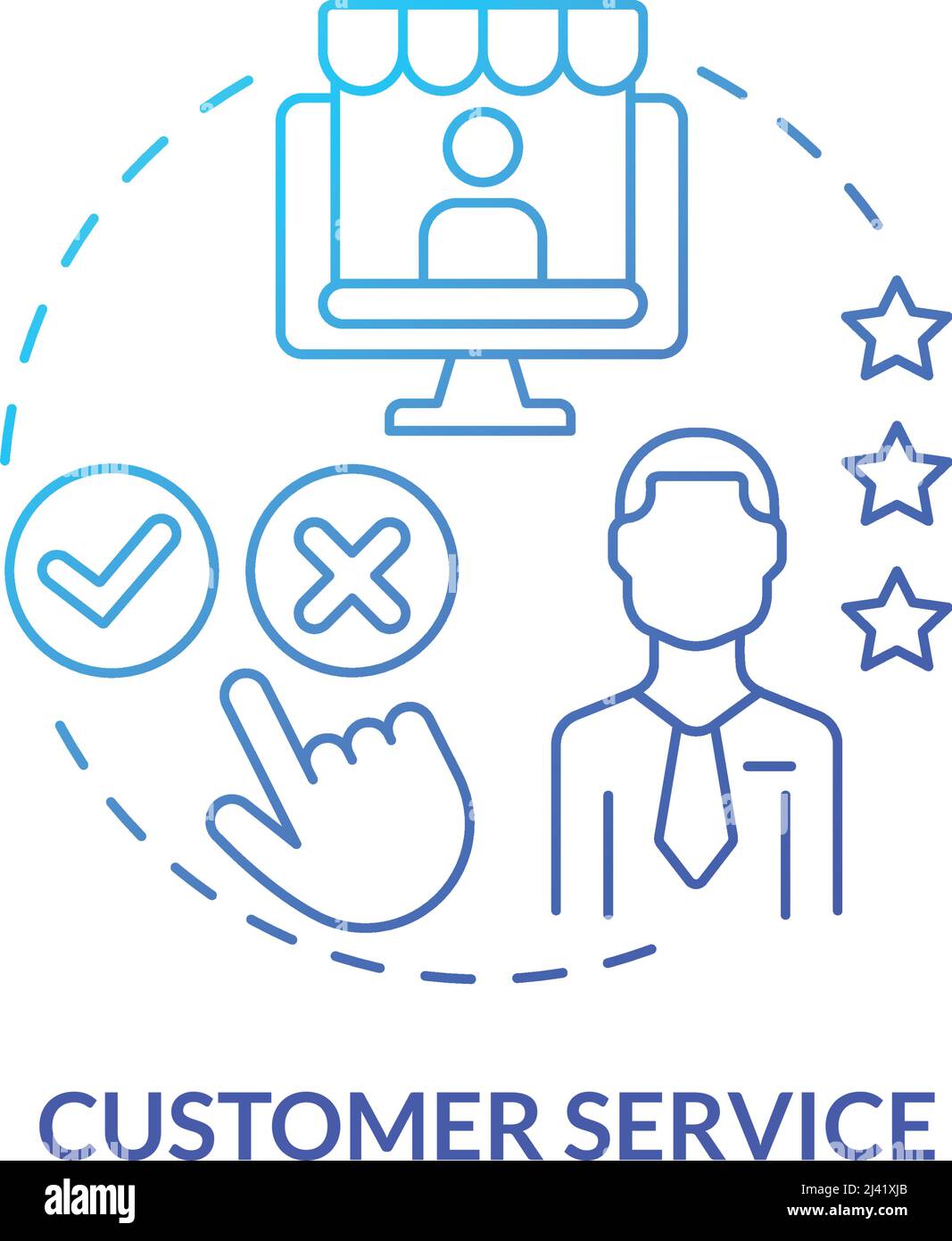 Customer service blue gradient concept icon Stock Vector Image & Art ...