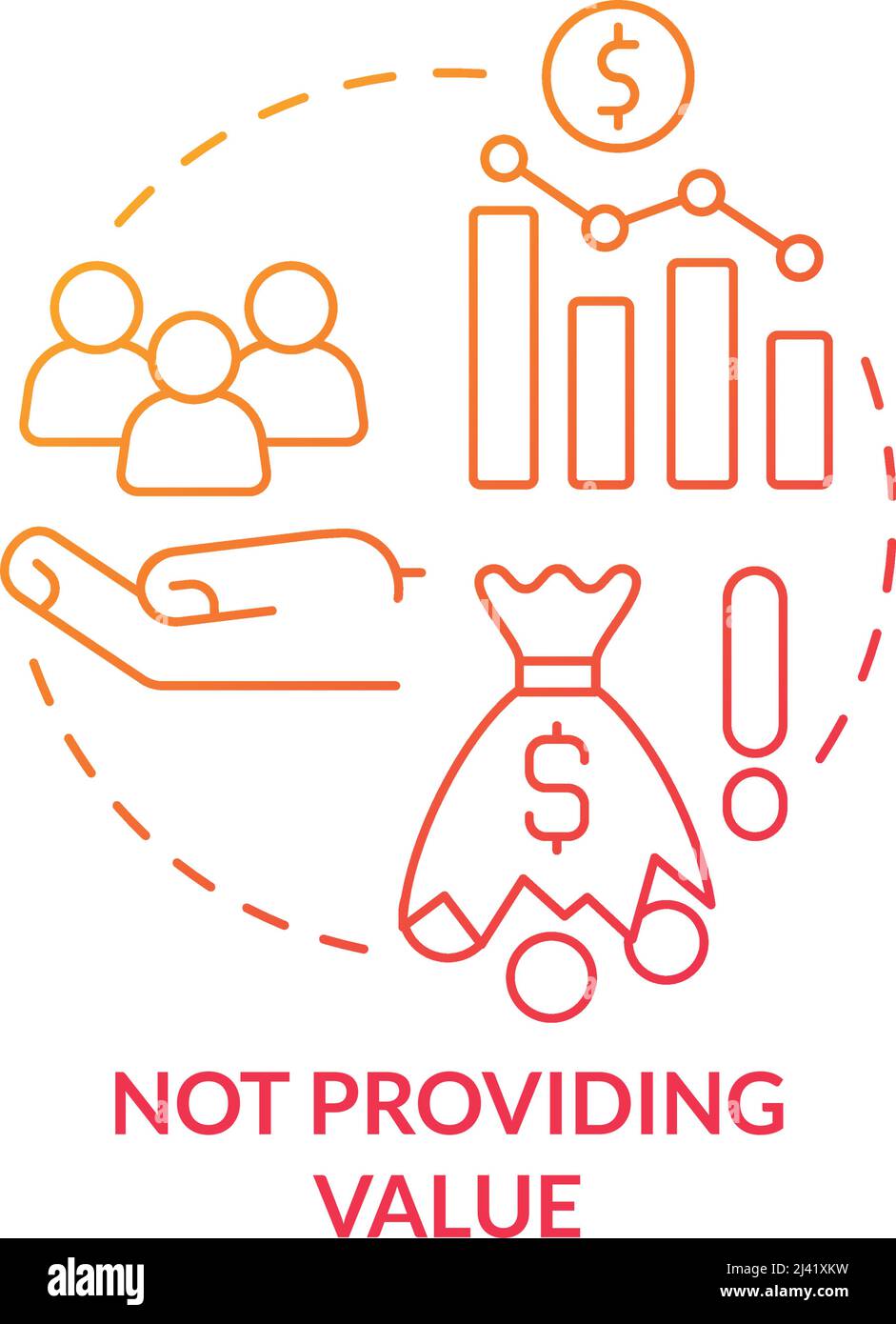 Not providing value red gradient concept icon Stock Vector Image & Art ...