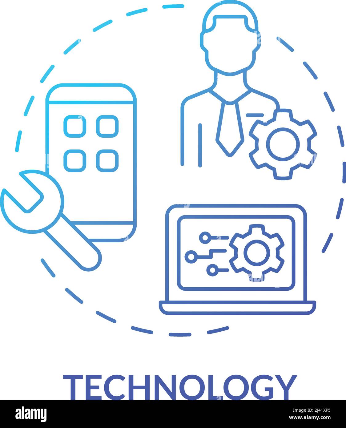 Technology blue gradient concept icon Stock Vector Image & Art - Alamy