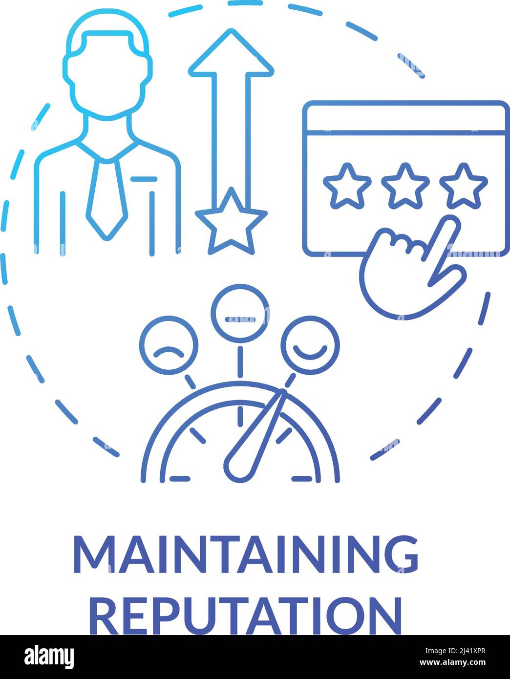 Maintaining reputation blue gradient concept icon Stock Vector Image ...