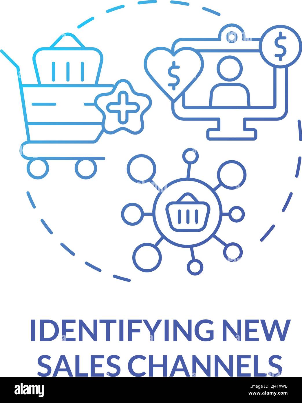 Identifying new sales channels blue gradient concept icon Stock Vector ... Identifying new sales channels blue gradient concept icon Stock Vector ...