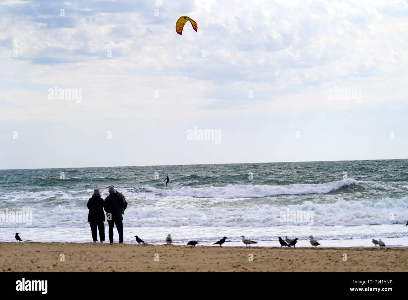 People on the beach in Bournemouth. Picture date: Monday April 11, 2022 ...