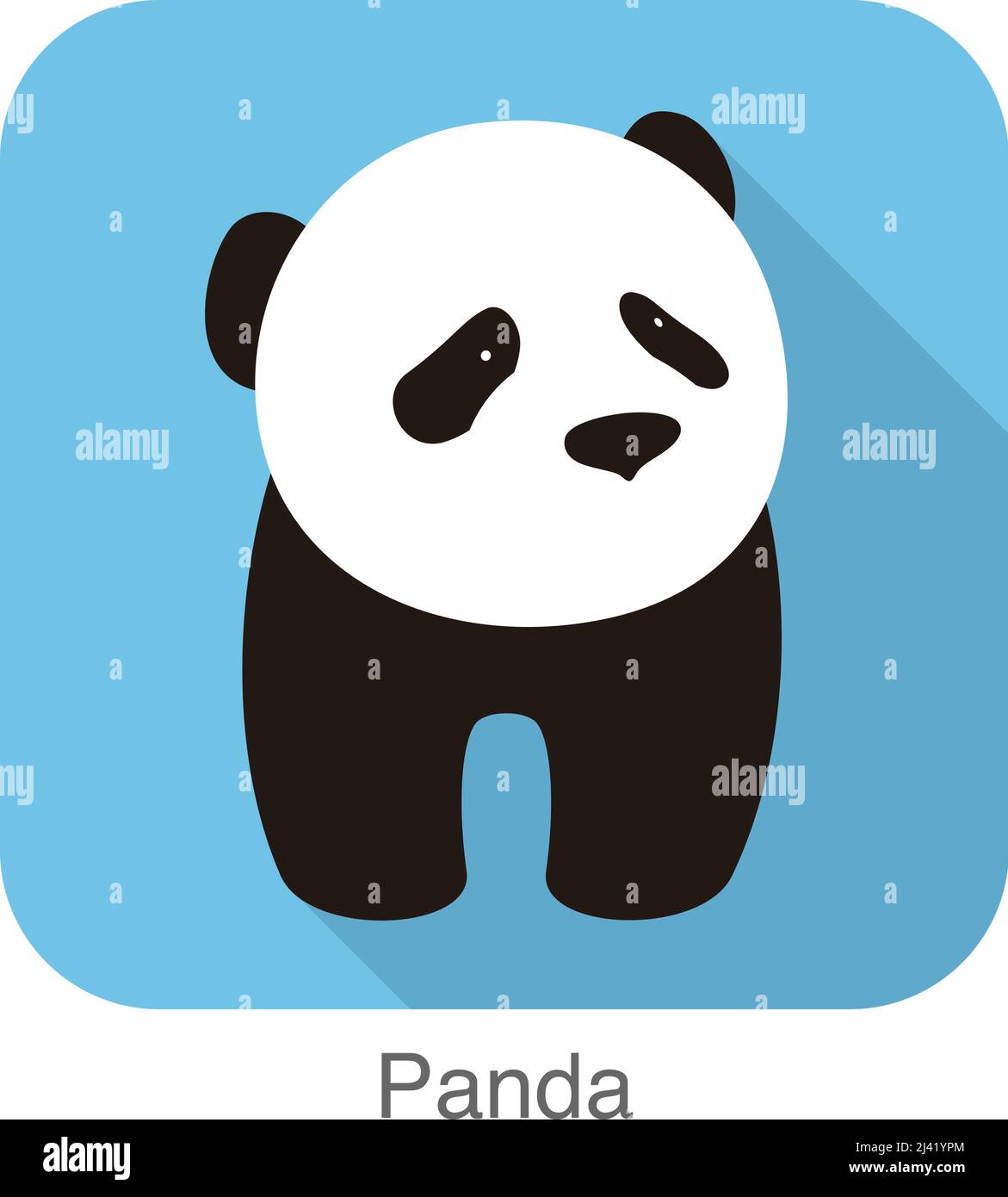 cute panda baby standing, flat design, vector Stock Vector Image & Art ...