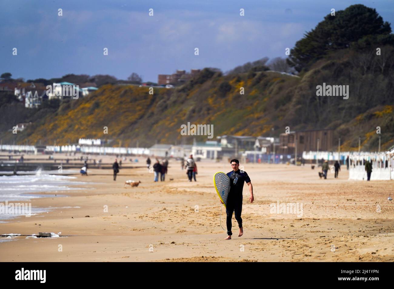 People on the beach in Bournemouth. Picture date: Monday April 11, 2022 ...