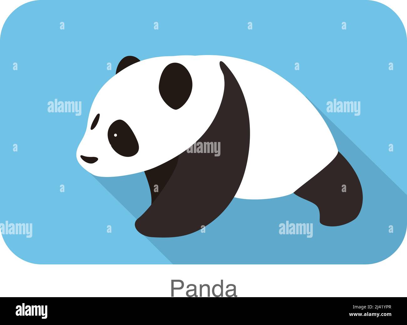 cute panda baby, flat design, vector illustrator Stock Vector Image ...