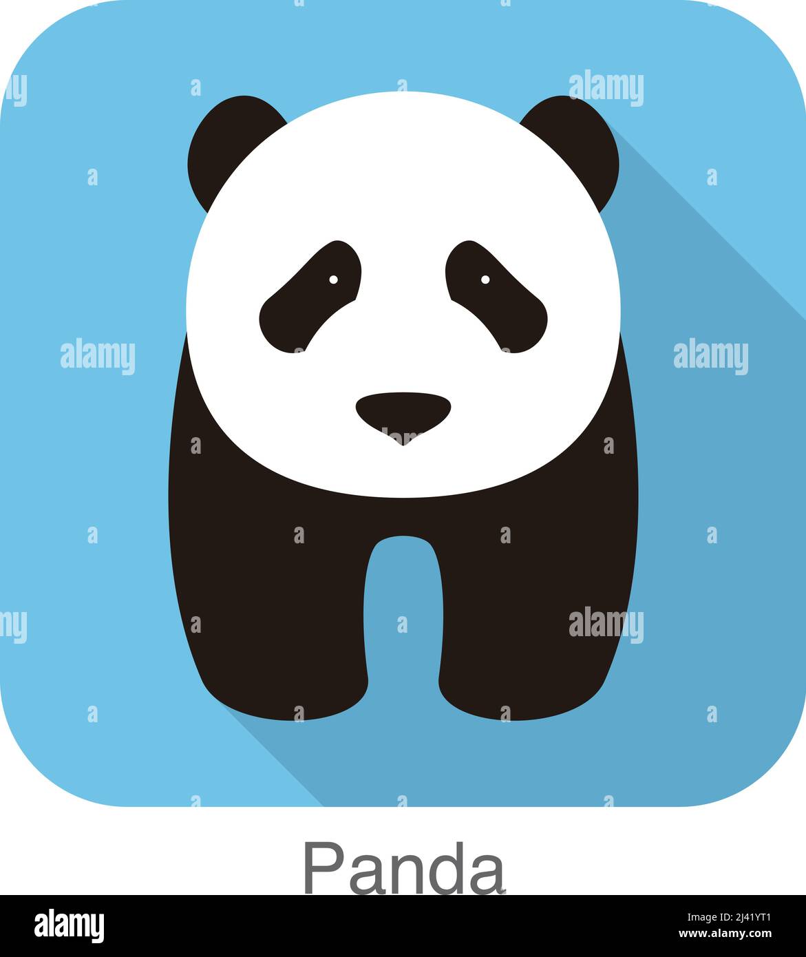 cute panda baby standing, flat design, vector Stock Vector Image & Art ...
