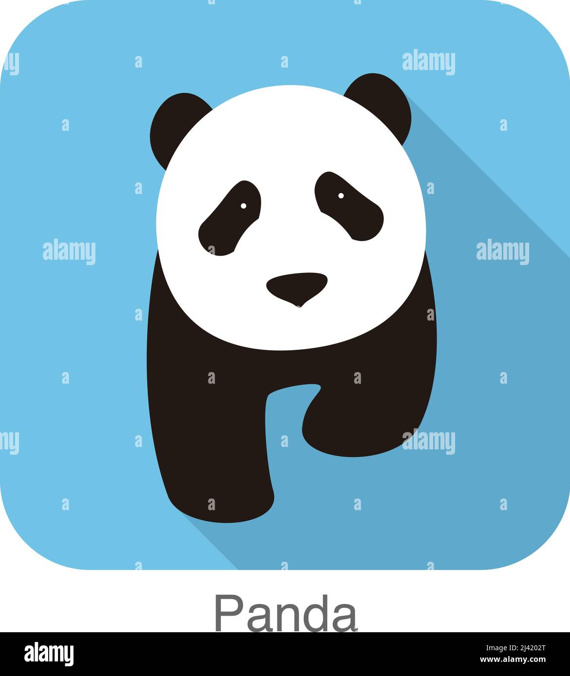 cute panda baby standing, flat design, vector Stock Vector Image & Art ...