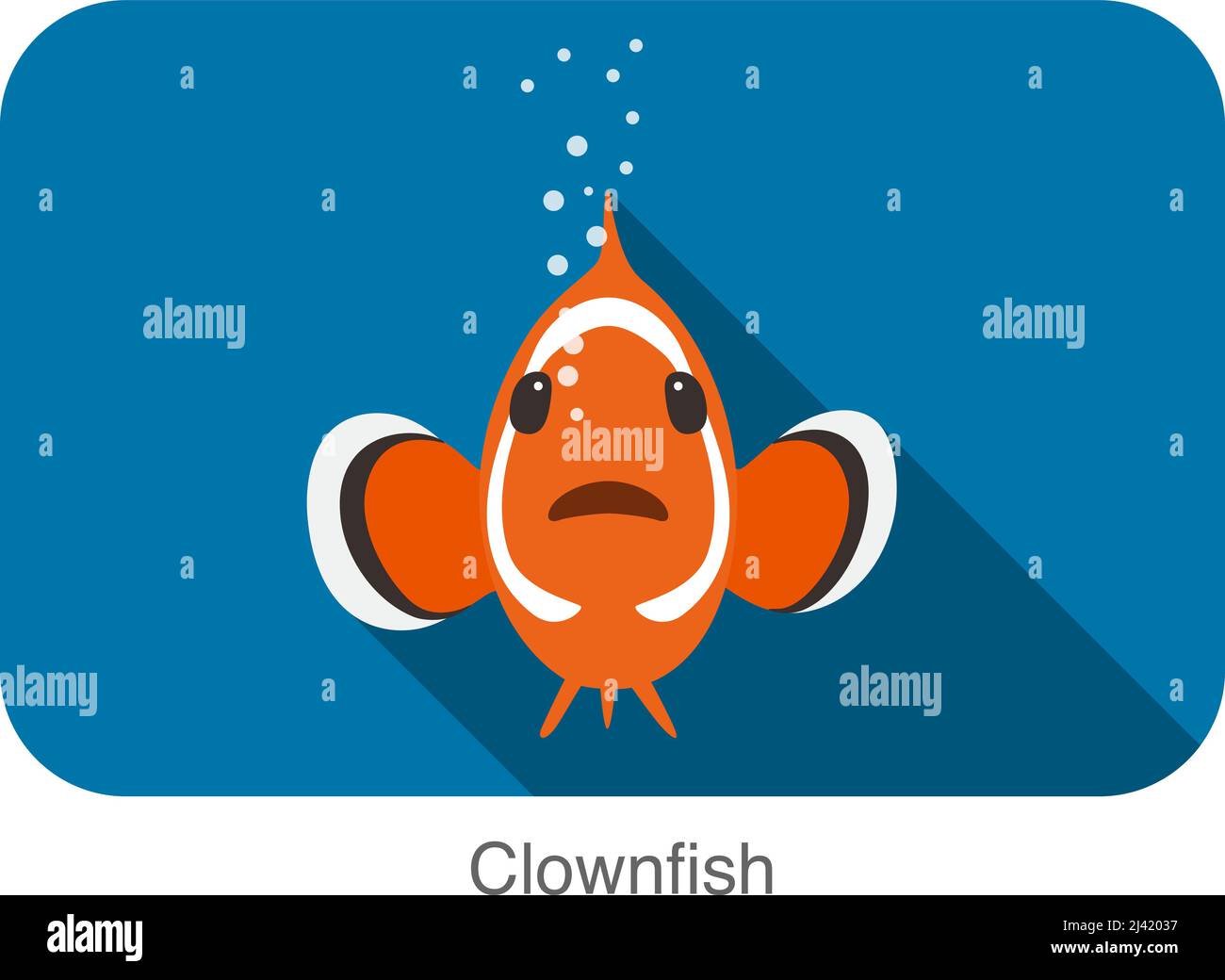 cute cartoon Clownfish flat icon design vector Stock Vector Image & Art ...