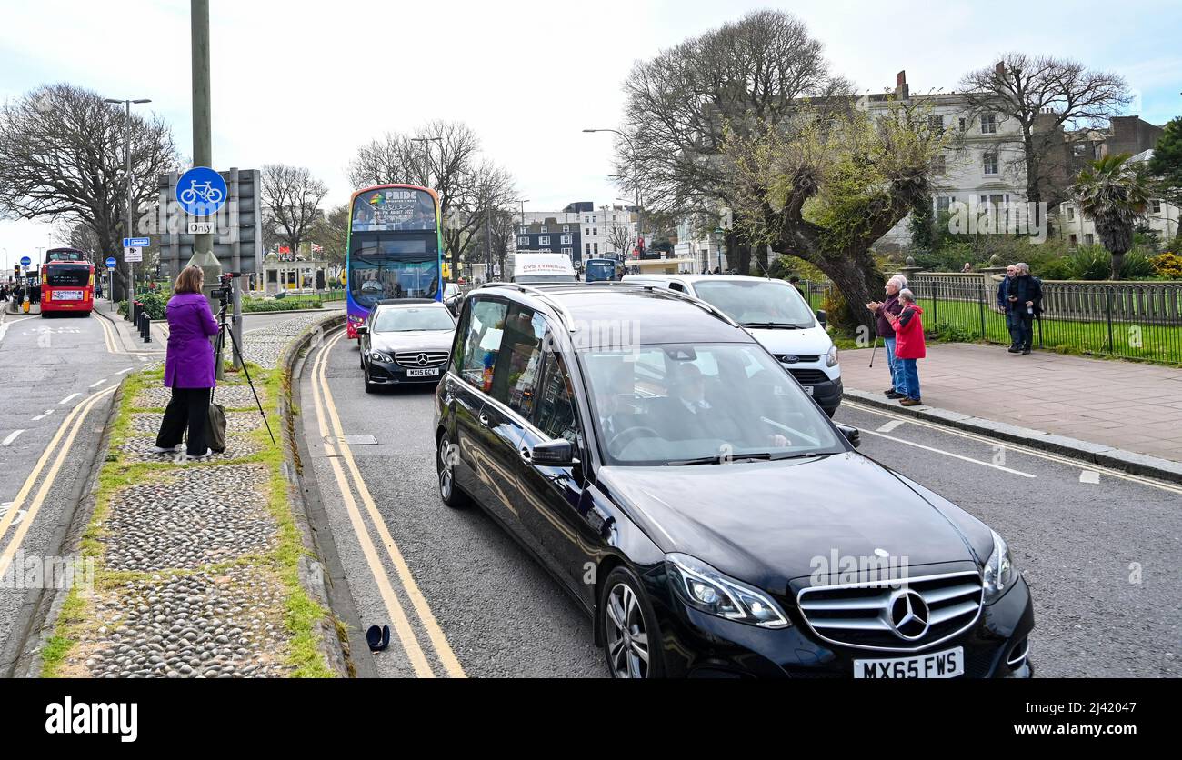 Brighton UK 11th April 2022 - The funeral procession for well known gay ...