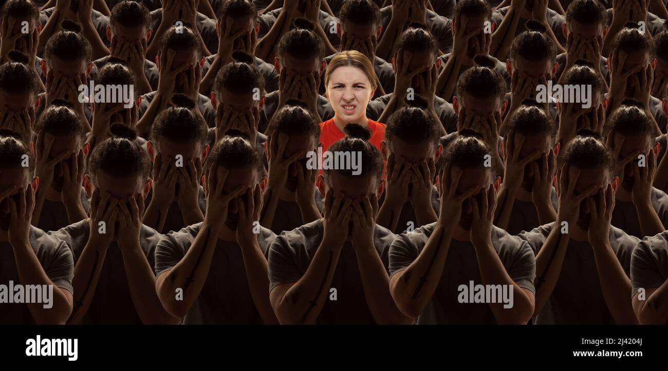 Crowd Of Identical People