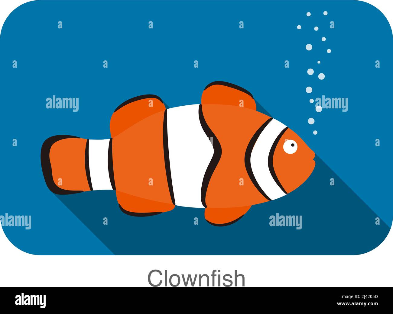 cute cartoon Clownfish flat icon design vector Stock Vector Image & Art - Alamy