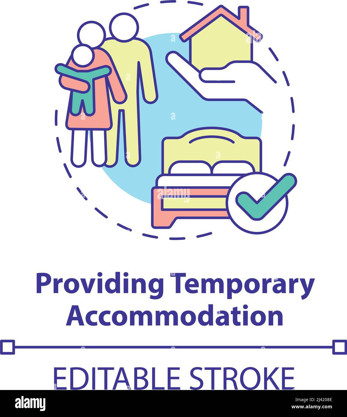 Providing temporary accommodation concept icon Stock Vector Image & Art ...