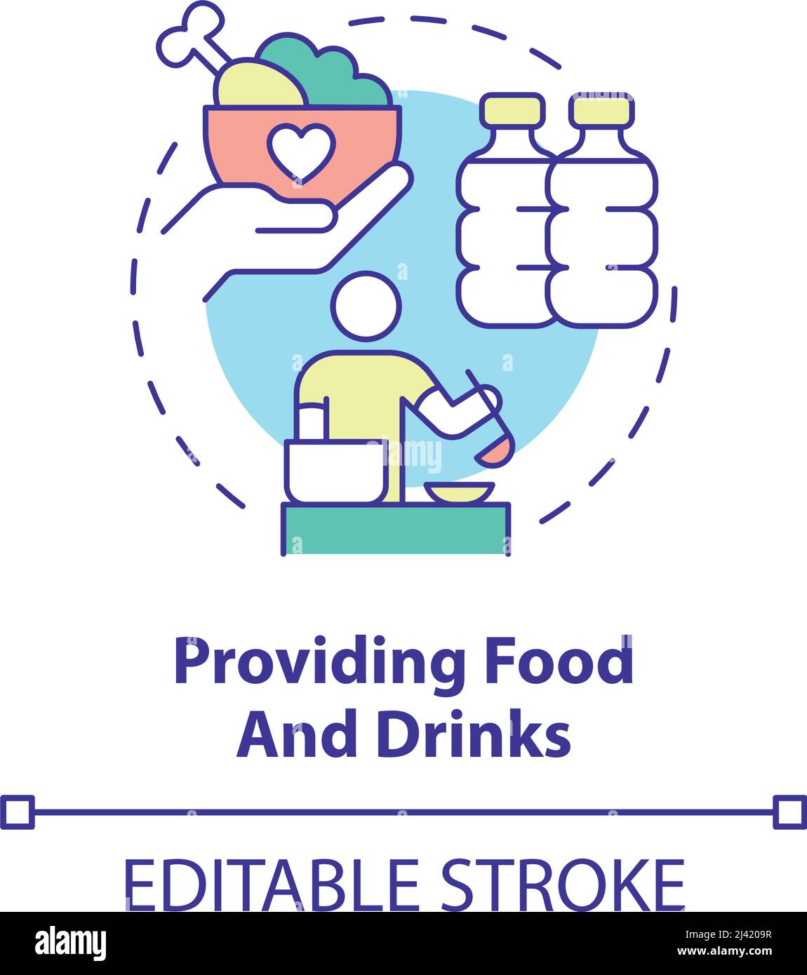Providing food and drinks concept icon Stock Vector Image & Art - Alamy