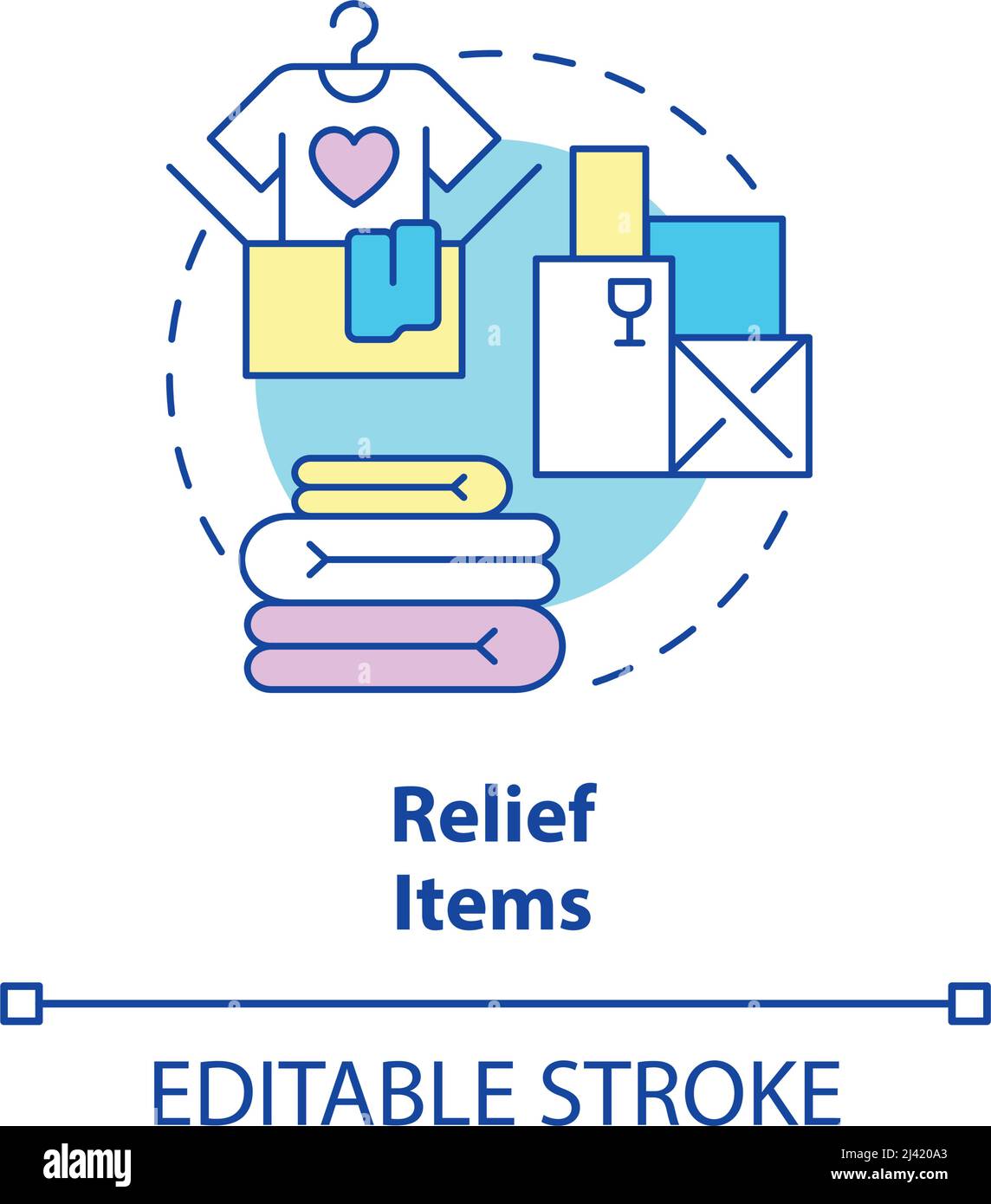 Relief items concept icon Stock Vector Image & Art - Alamy