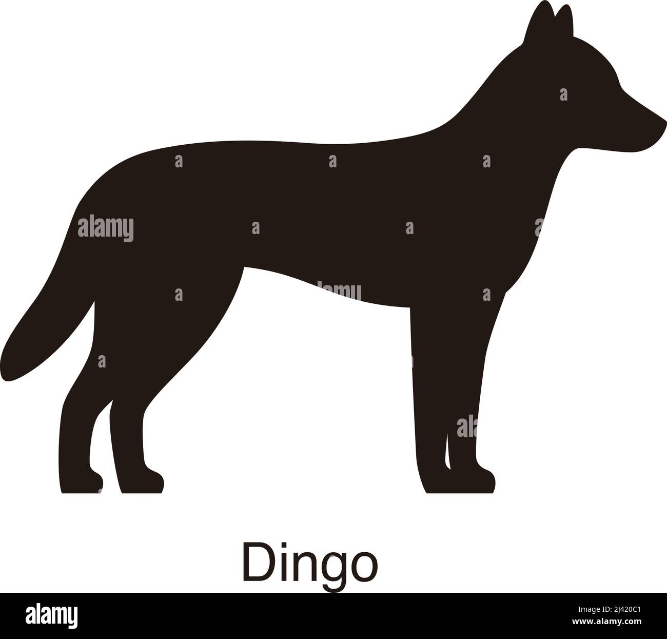 Dingo dog silhouette, side view, vector illustration Stock Vector Image ...