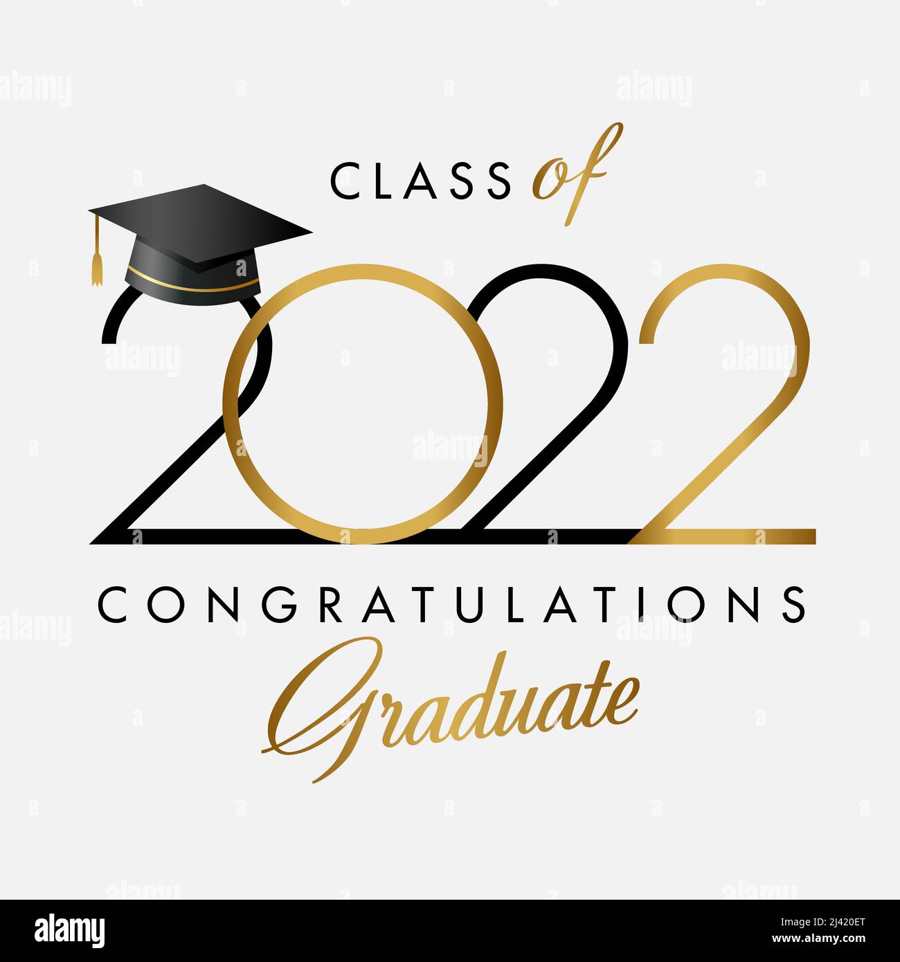 Class of 2022 year graduating creative congrats. Class off black and ...