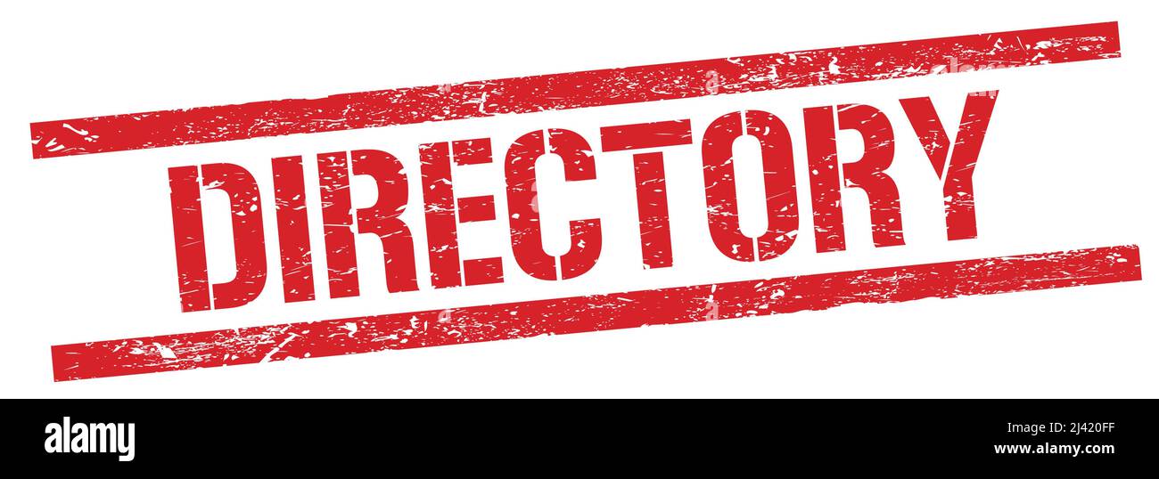 DIRECTORY text on red grungy rectangle stamp sign Stock Photo - Alamy