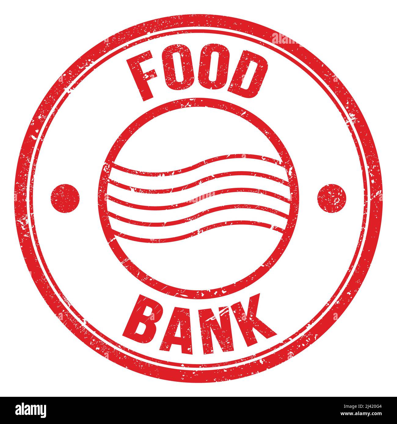 FOOD BANK text written on red round postal stamp sign Stock Photo - Alamy
