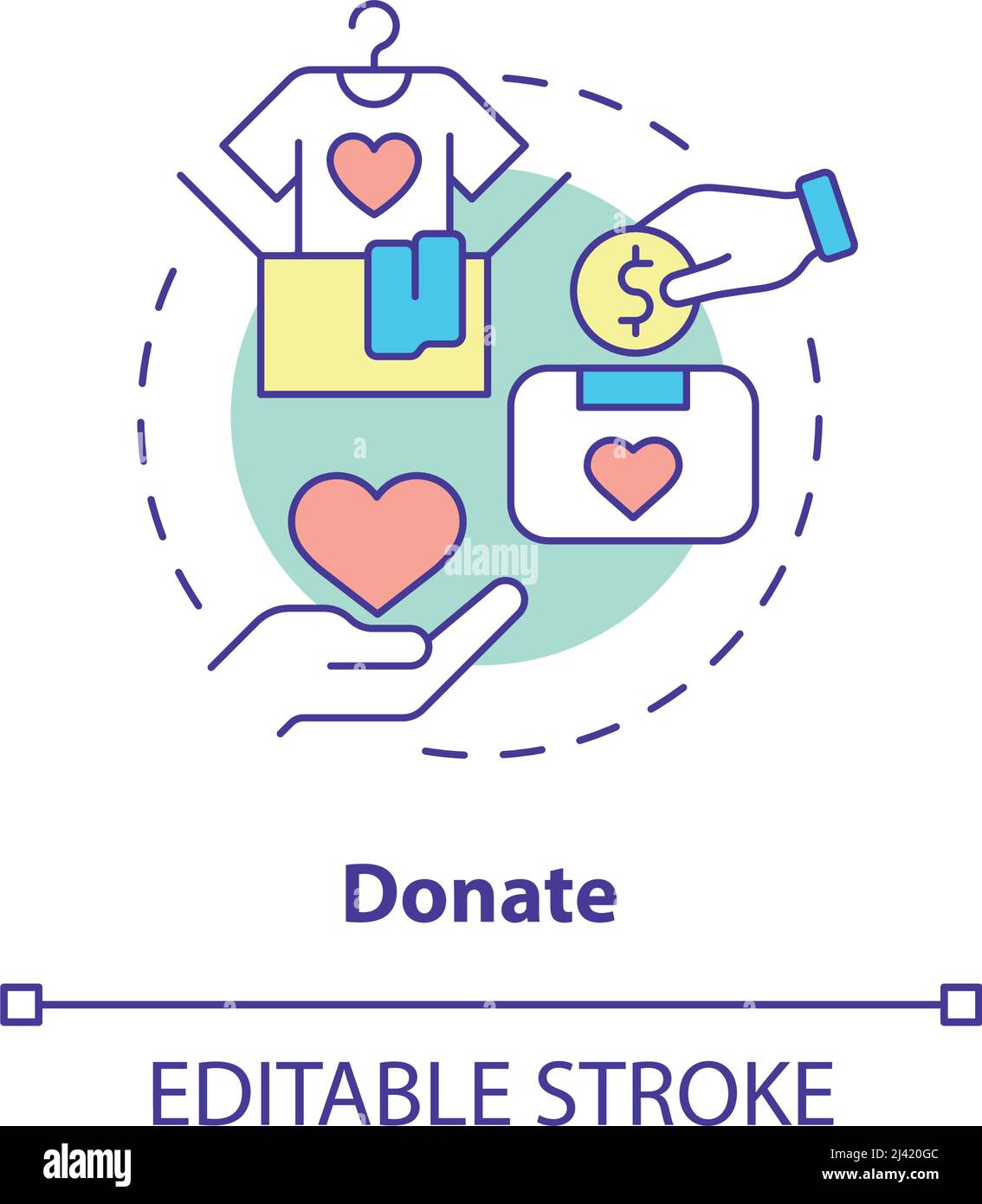 Donate concept icon Stock Vector Image & Art - Alamy