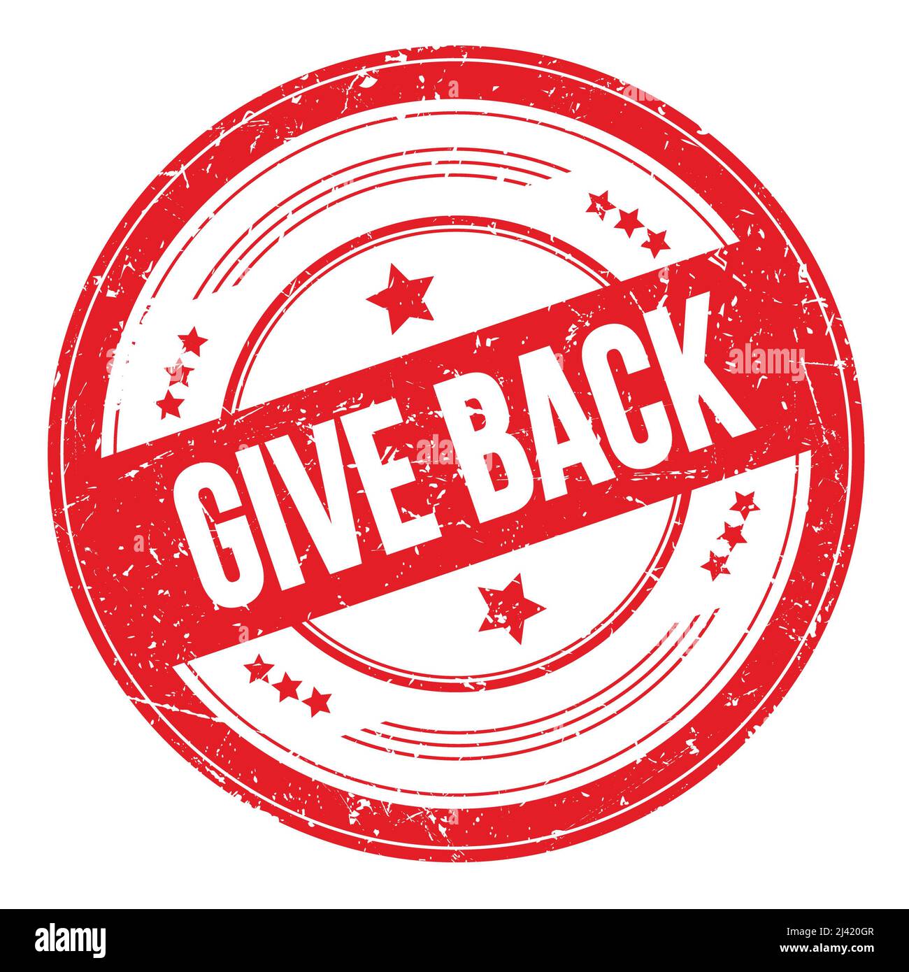 GIVE BACK text on red round grungy texture stamp Stock Photo - Alamy
