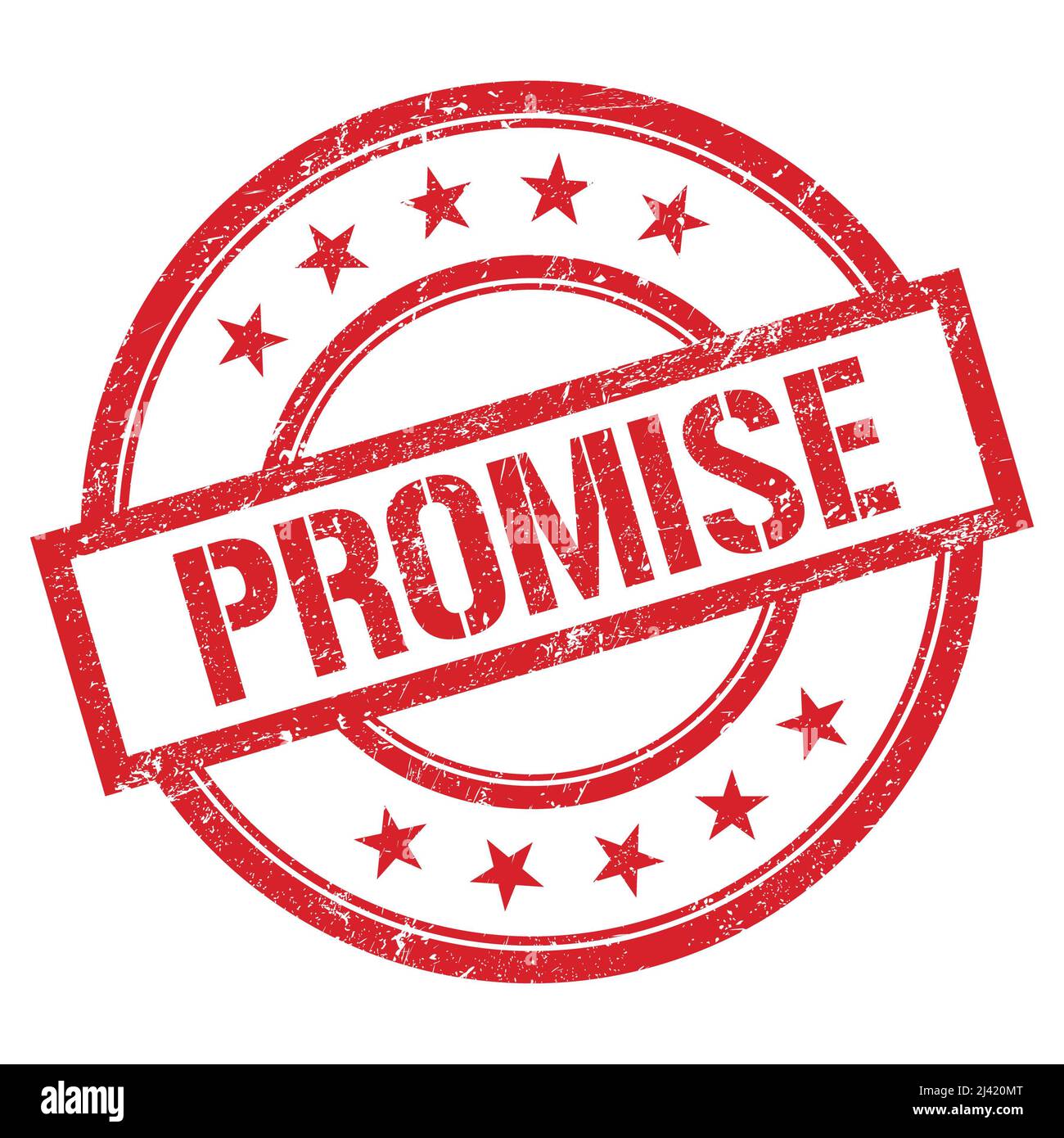 PROMISE text written on red round vintage rubber stamp Stock Photo - Alamy
