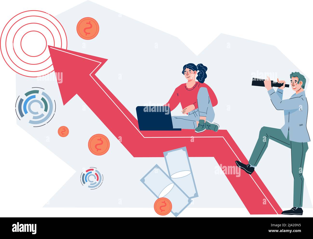 Opportunity and vision goals in business concept. Business people ...