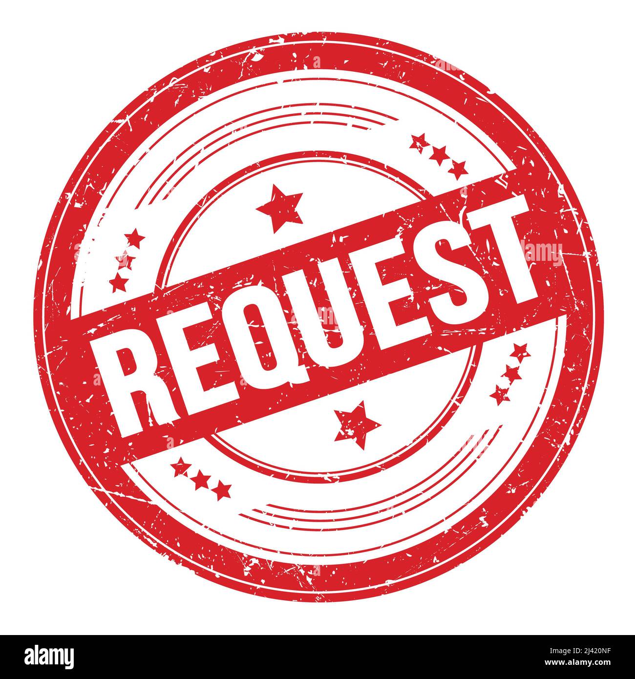 REQUEST text on red round grungy texture stamp Stock Photo - Alamy