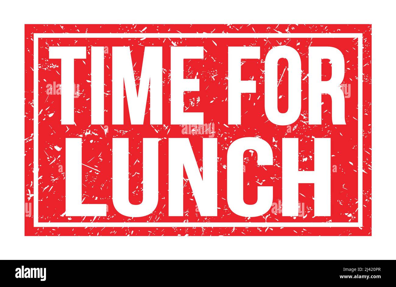TIME FOR LUNCH, words written on red rectangle stamp sign Stock Photo ...