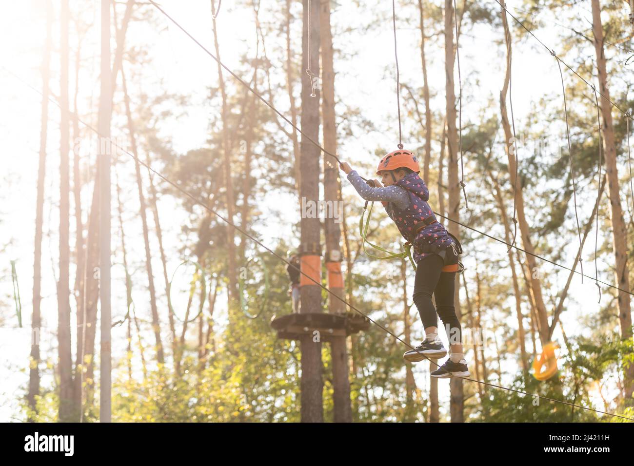 Girl climbing in adventure park is a place which can contain a wide ...