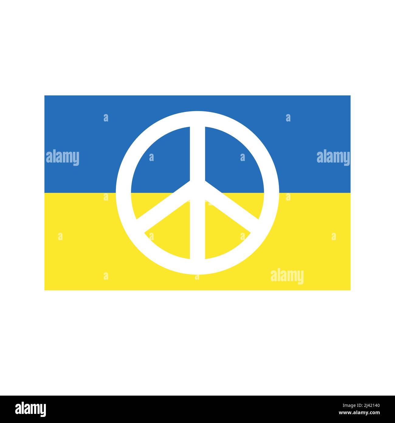 Vector flat peace sign on Ukrainian flag Stock Vector Image & Art - Alamy
