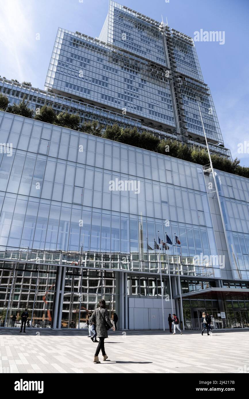 This photograph shows the building of the Tribunal de Justice of Paris ...