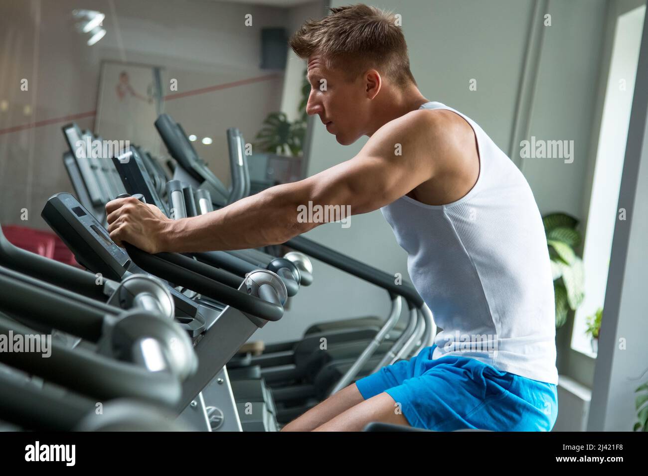 Muscular guy in cycling hi-res stock photography and images - Alamy