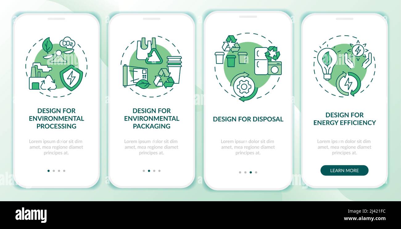 Design for environment green onboarding mobile app screen Stock Vector ...