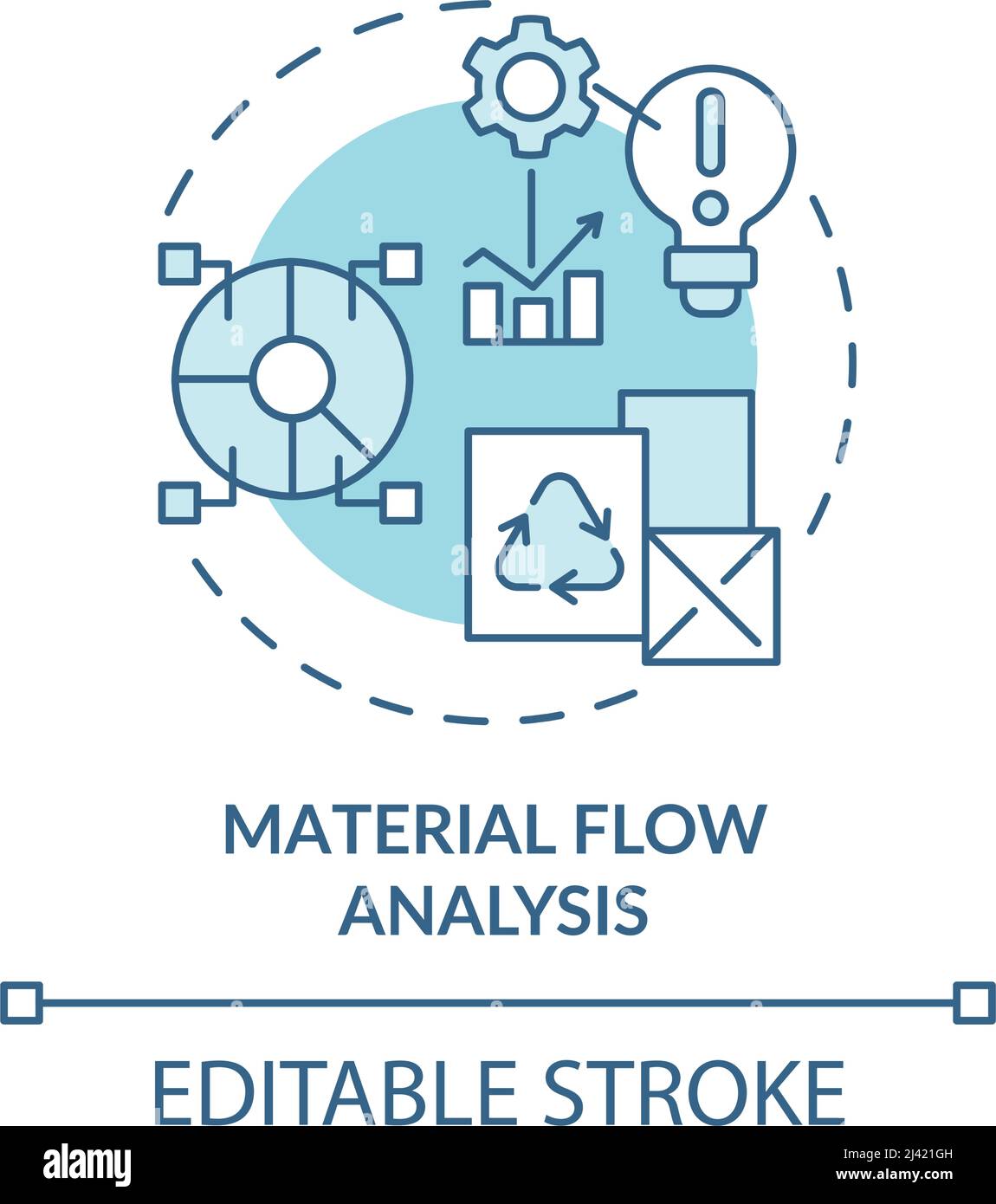 Material flow analysis turquoise concept icon Stock Vector Image & Art ...