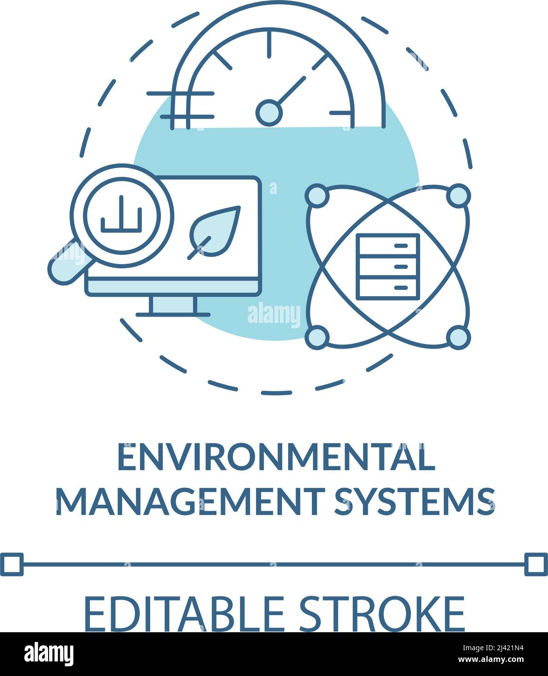 Environmental management system turquoise concept icon Stock Vector ...