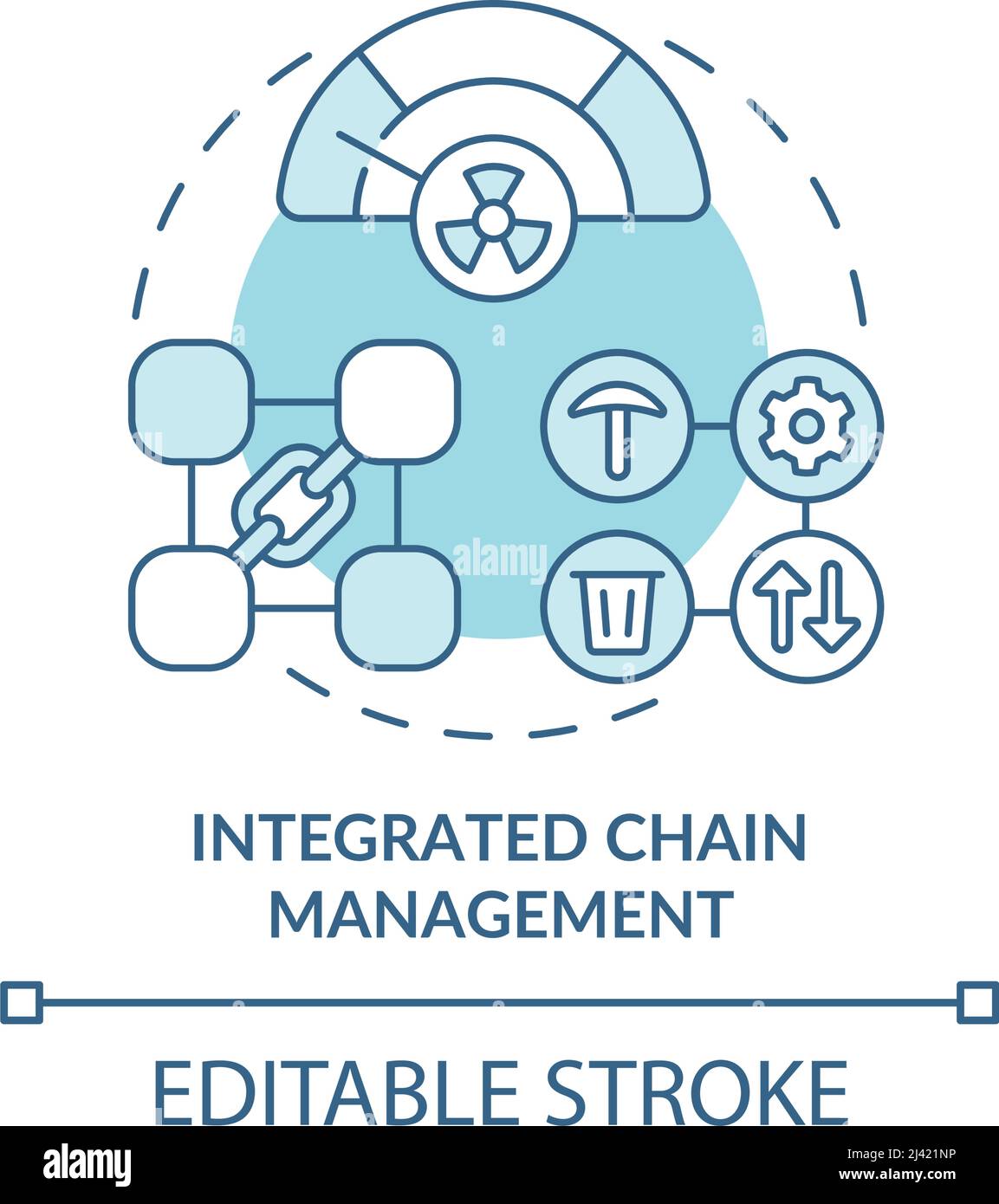 Integrated chain management turquoise concept icon Stock Vector Image ...