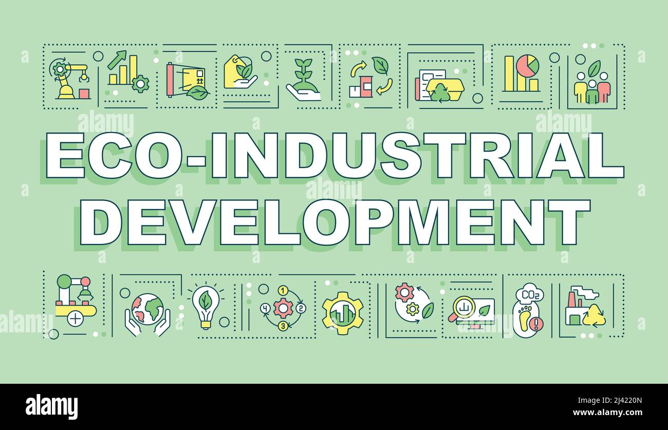 Eco industrial development word concepts green banner Stock Vector ...