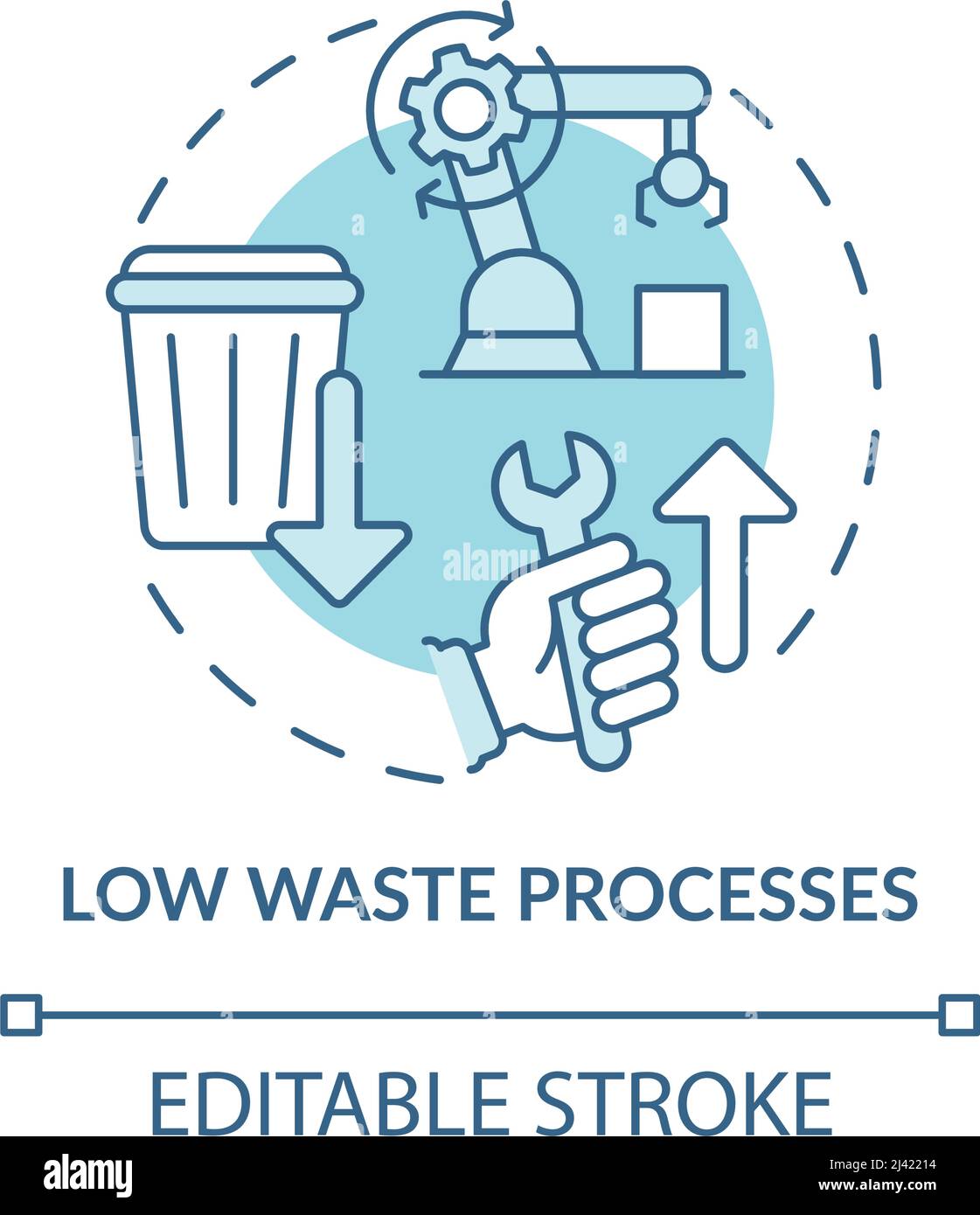 Low waste processes turquoise concept icon Stock Vector Image & Art - Alamy