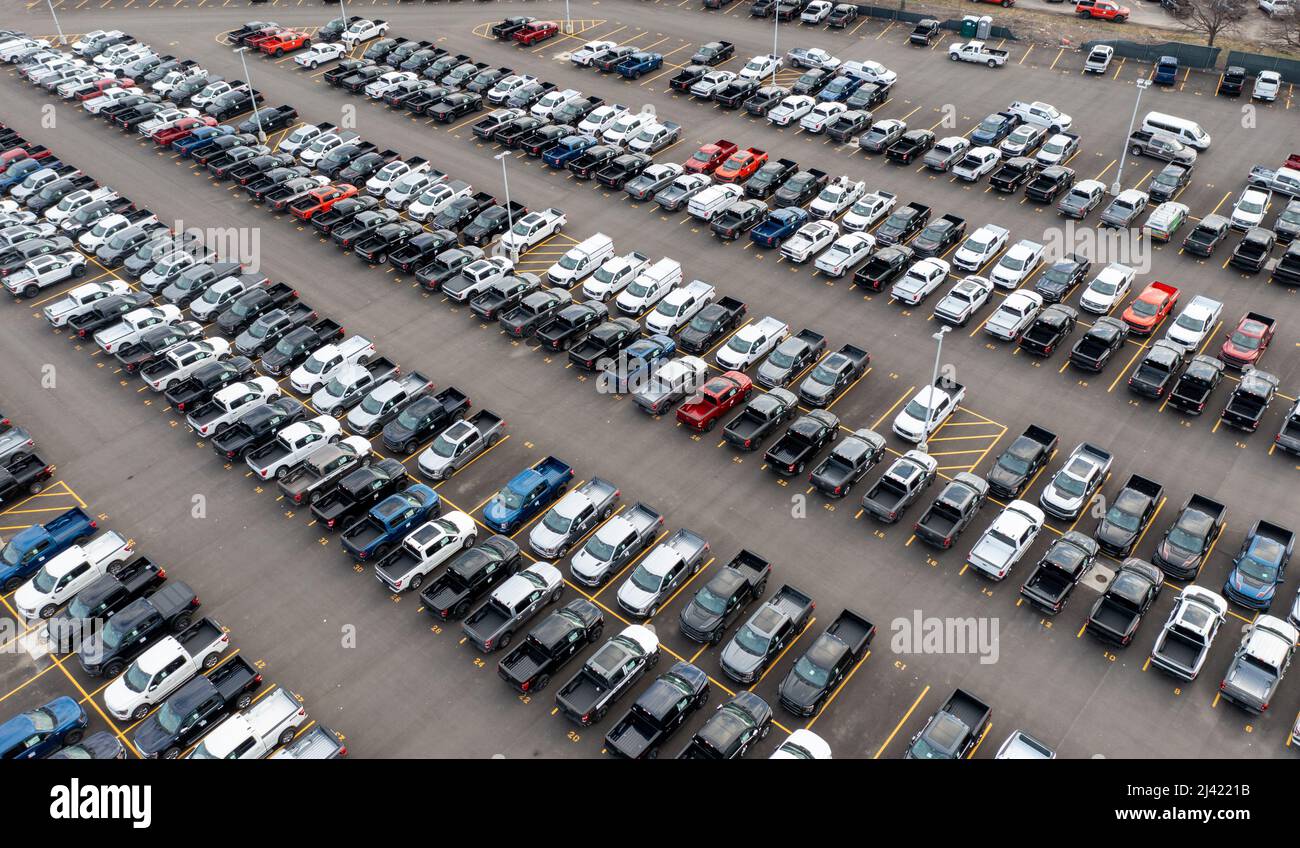 New EV F-150 Lightning Trucks, April 7, 20222, Ford River Rouge Complex ...